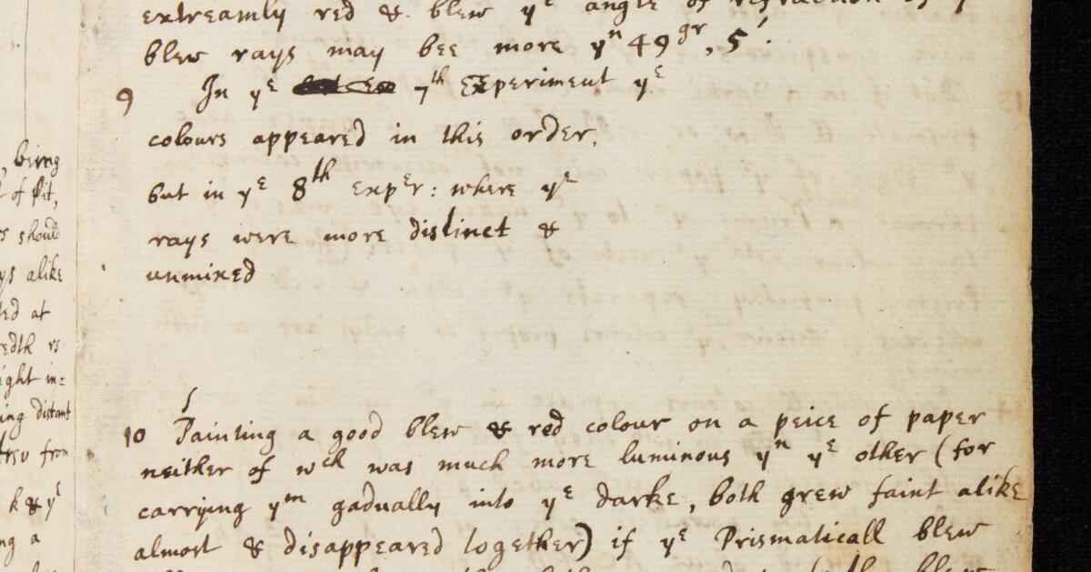 Newton Papers : Laboratory Notebook