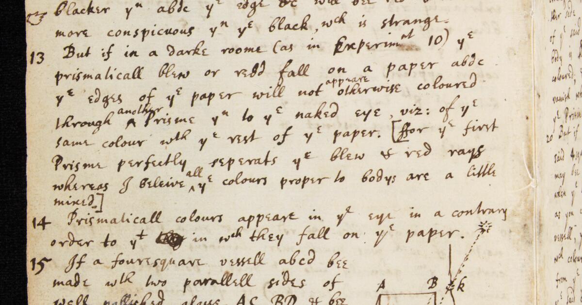Newton Papers : Laboratory Notebook