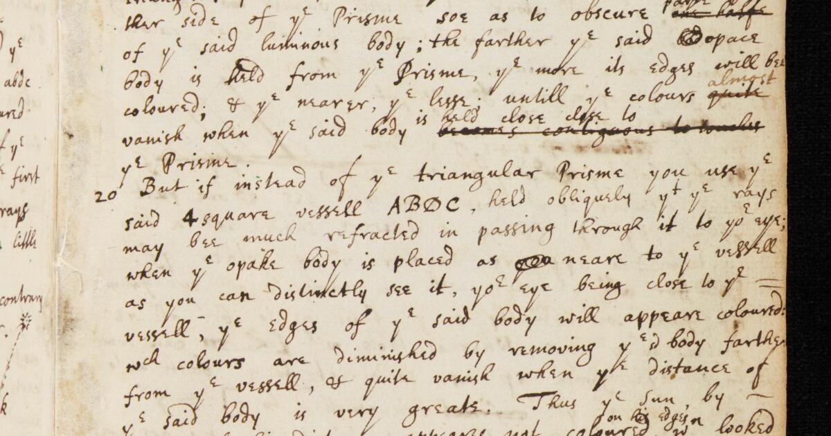 Newton Papers : Laboratory Notebook