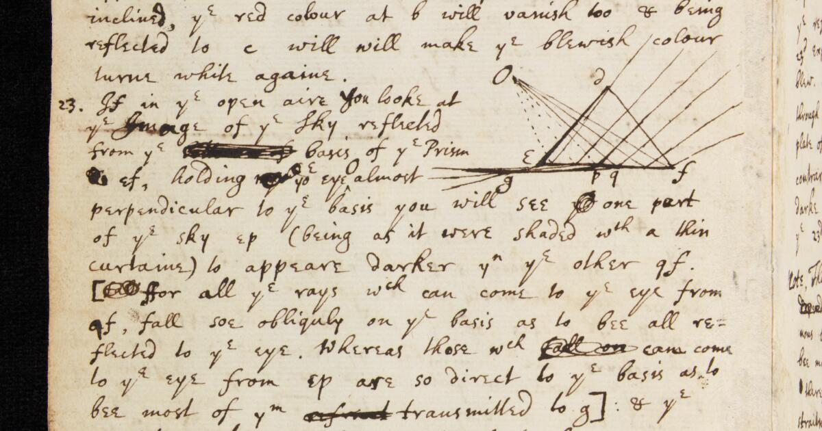 Newton Papers : Laboratory Notebook