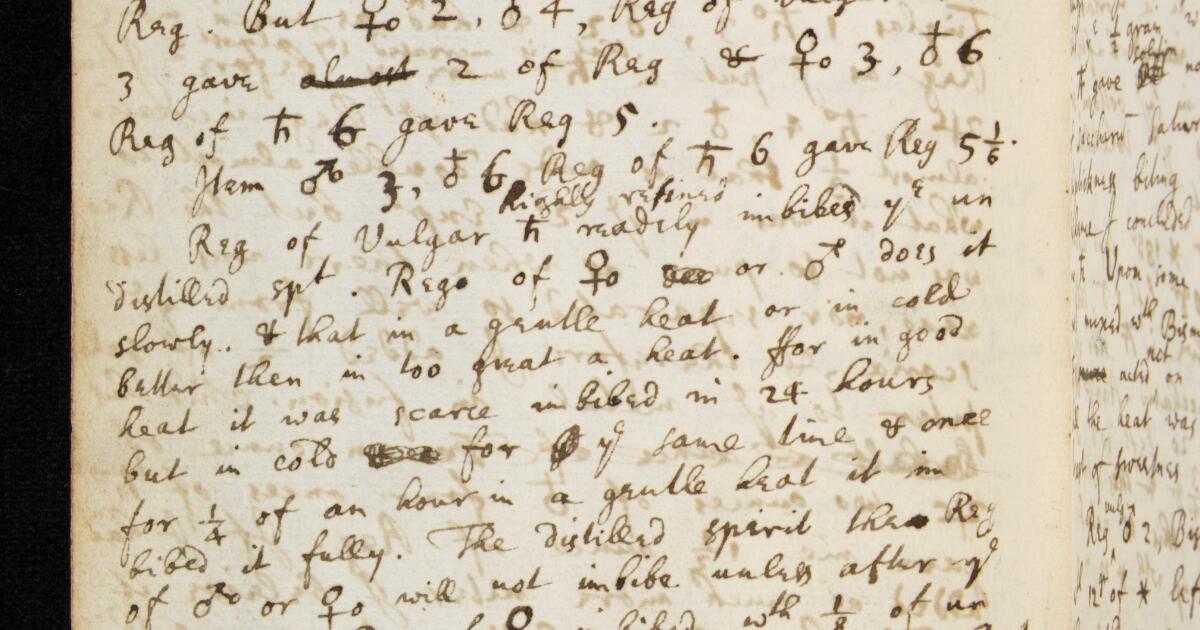 Newton Papers : Laboratory Notebook