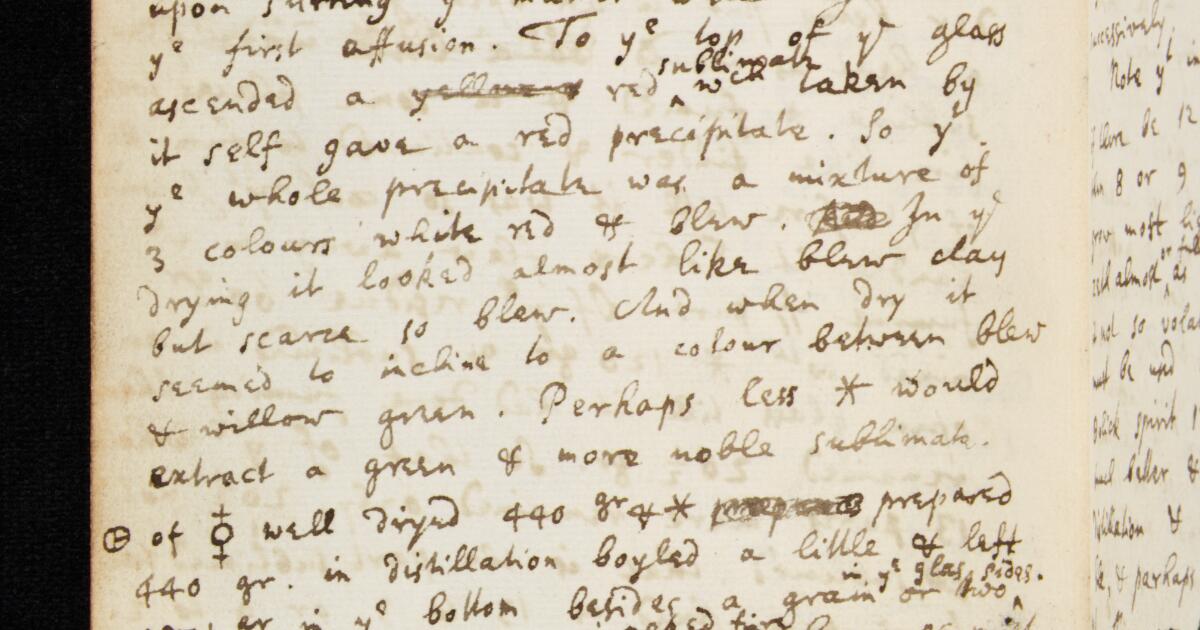 Newton Papers : Laboratory Notebook