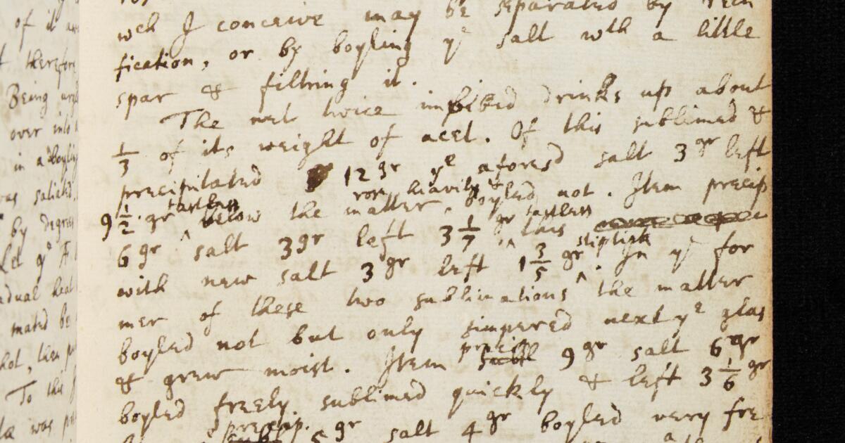 Newton Papers : Laboratory Notebook
