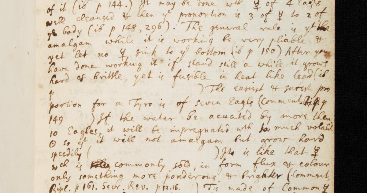 Newton Papers : Laboratory Notebook