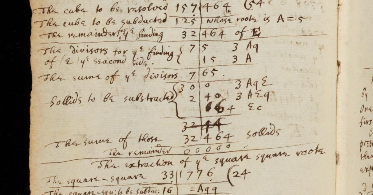 Newton Papers : College Notebook