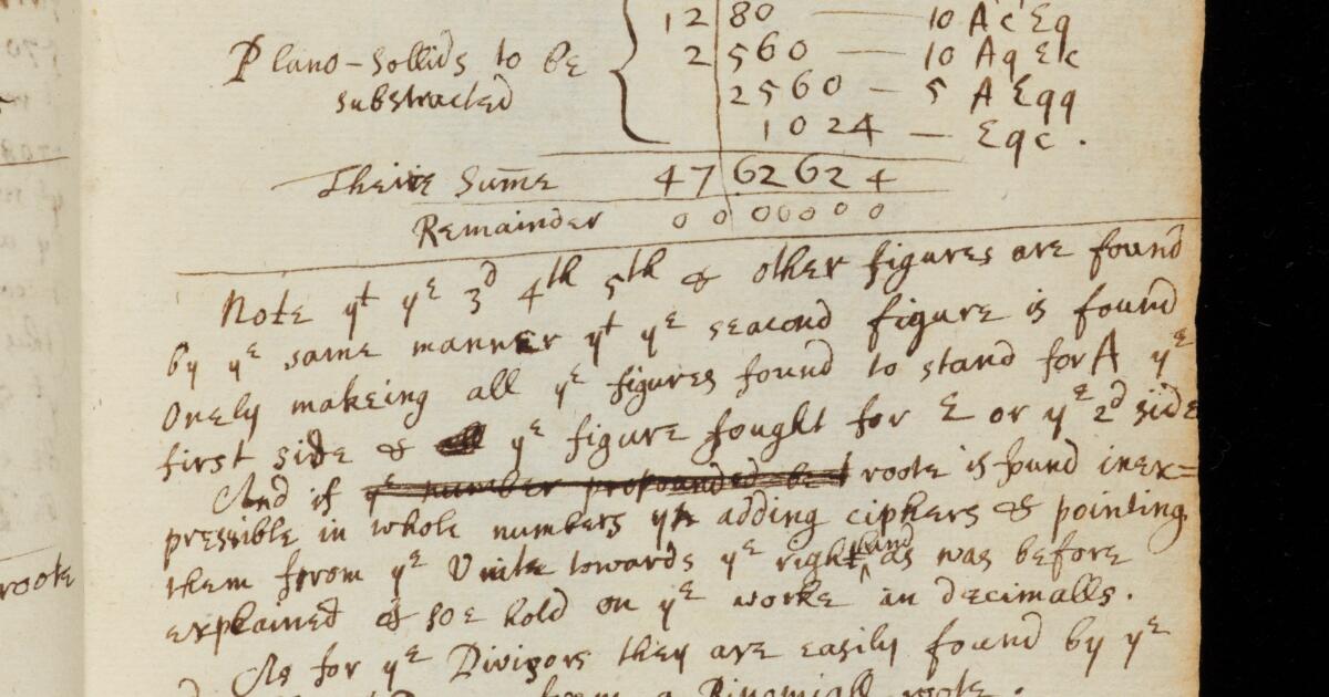 Newton Papers : College Notebook