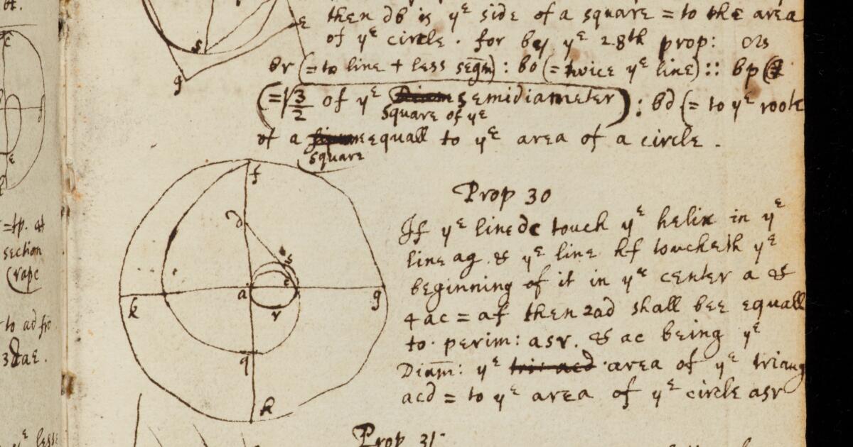 Newton Papers : College Notebook
