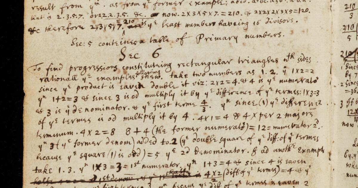 Newton Papers : College Notebook