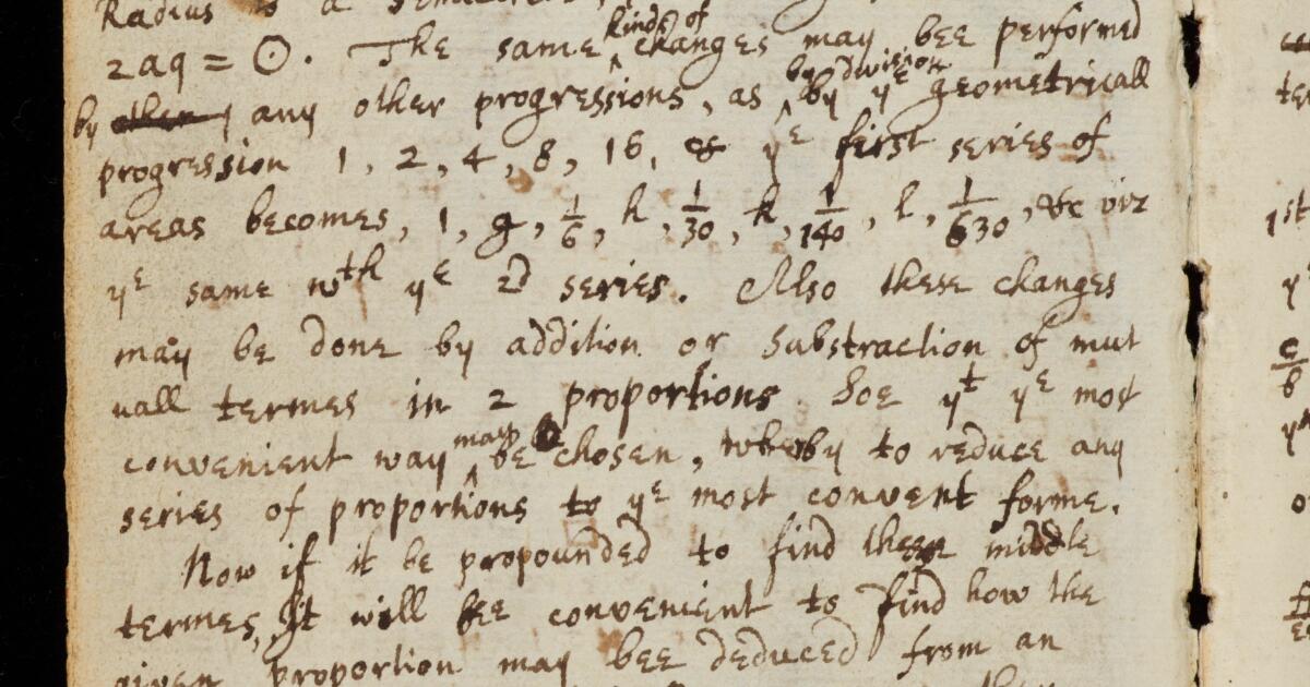 Newton Papers : College Notebook