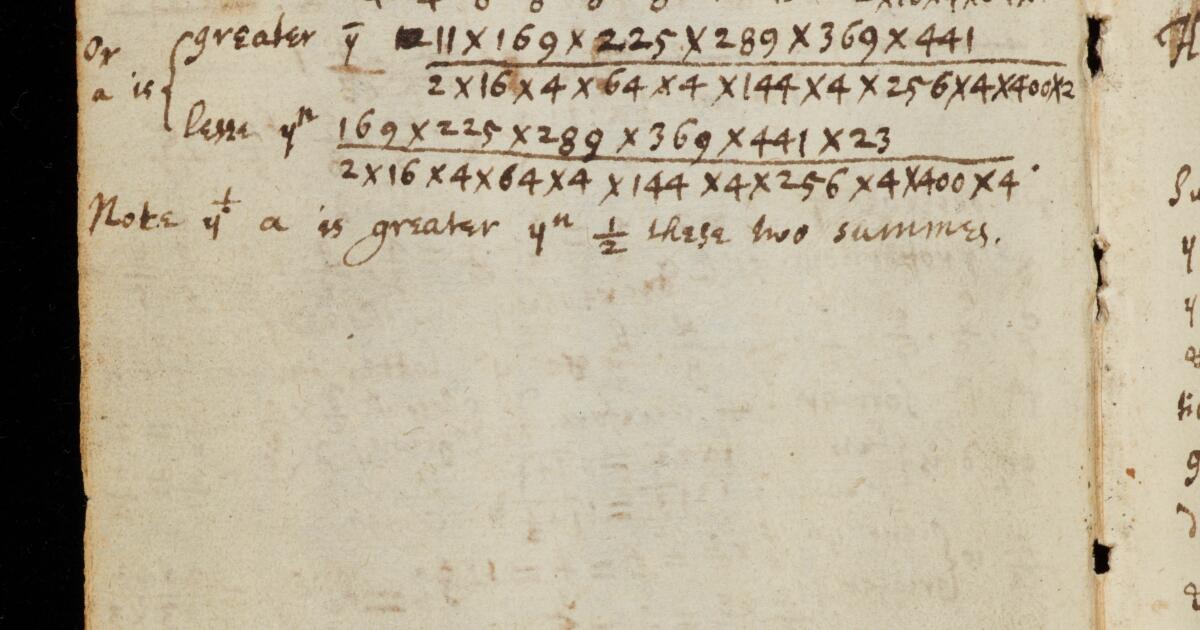 Newton Papers : College Notebook