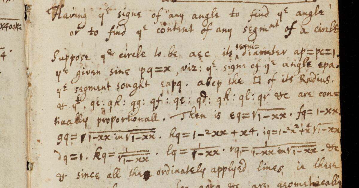 Newton Papers : College Notebook