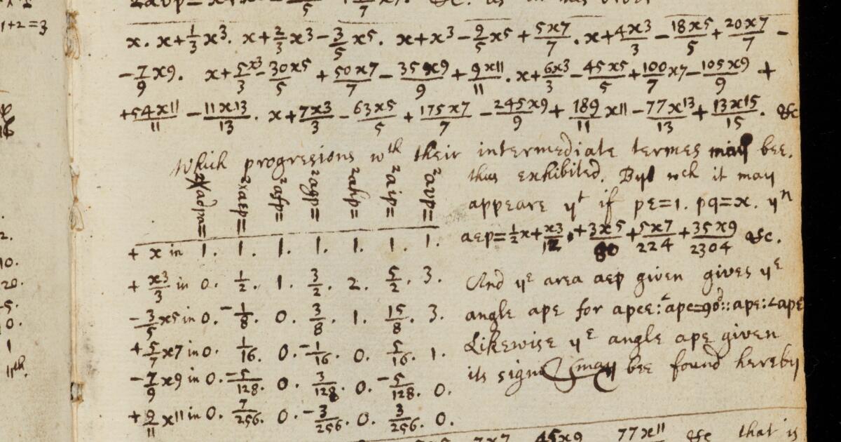 Newton Papers : College Notebook