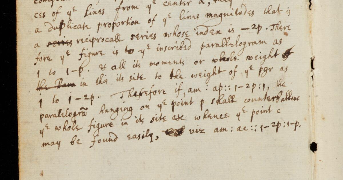 Newton Papers : College Notebook