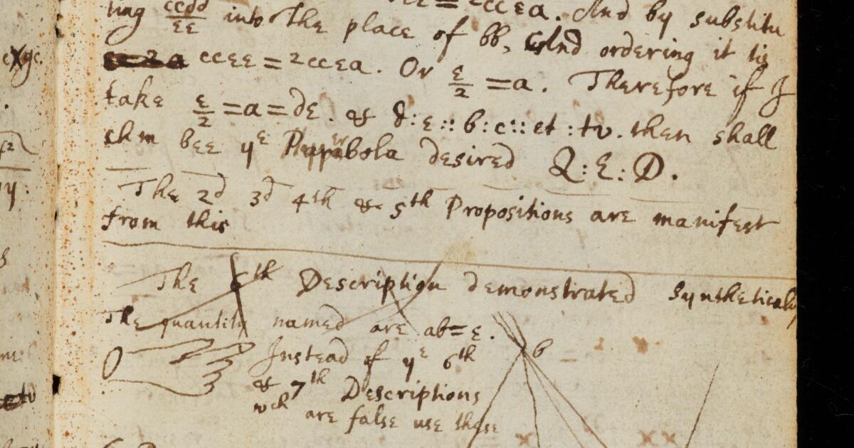 Newton Papers : College Notebook