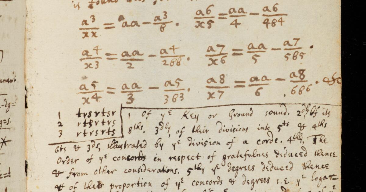 Newton Papers : College Notebook