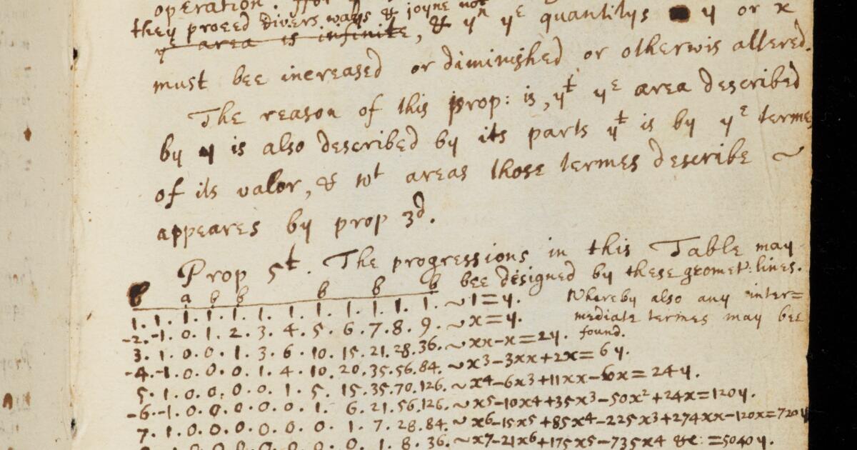 Newton Papers : College Notebook