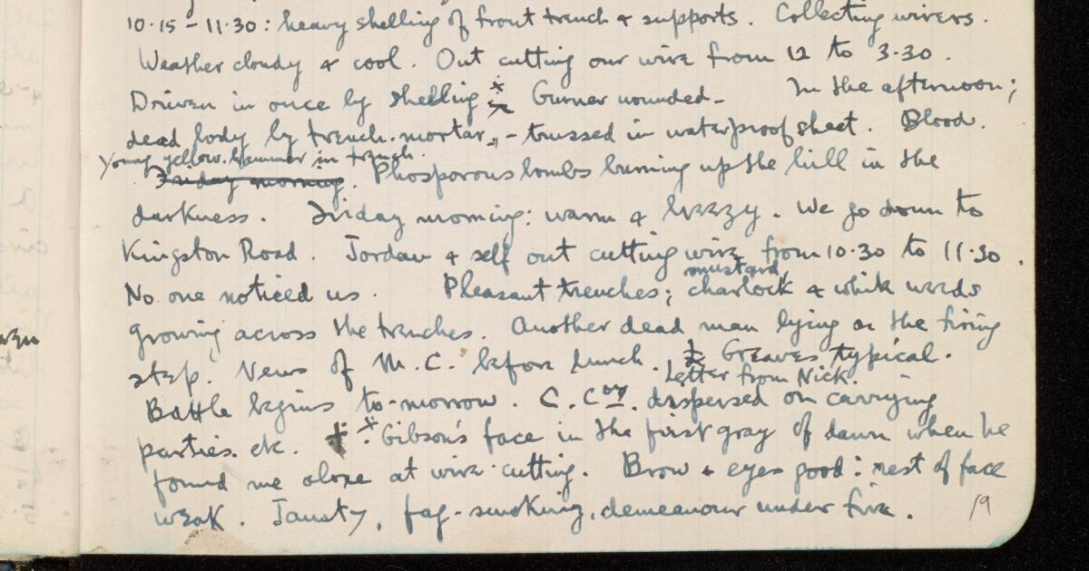 Sassoon Journals : Journal, 26 June 1916-12 Aug. 1916