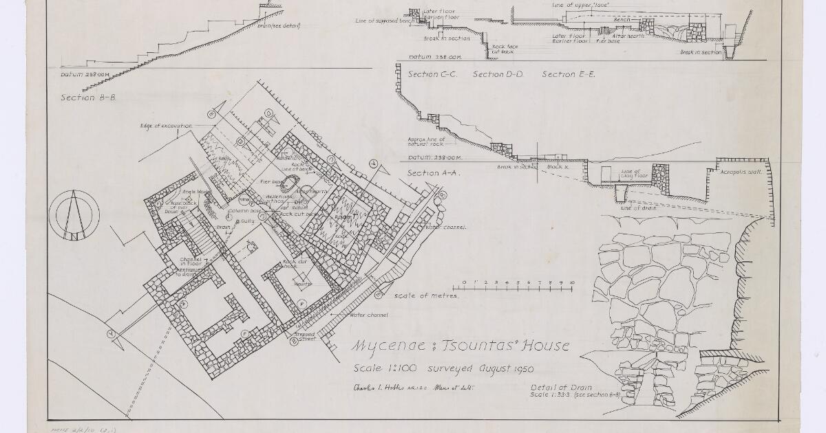 Plans : Mycenae Citadel: Tsountas House