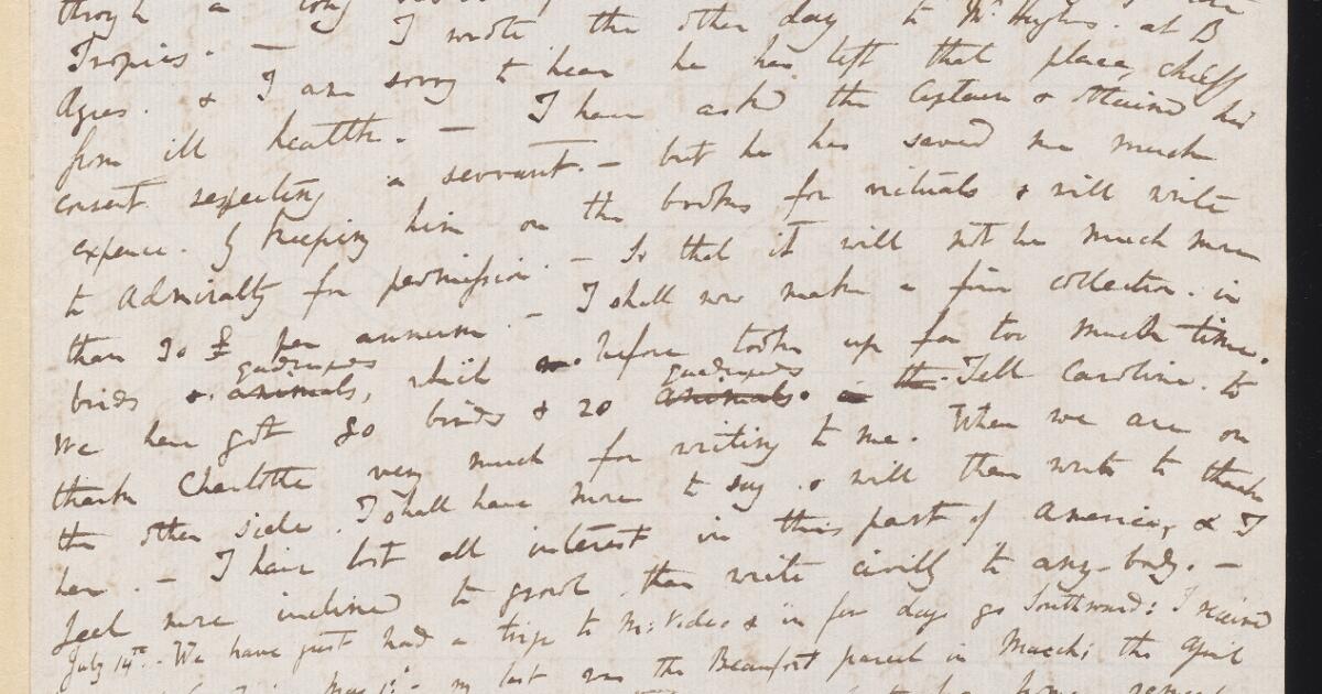 Darwin Manuscripts : Charles Darwin's letters to his family from HMS ...