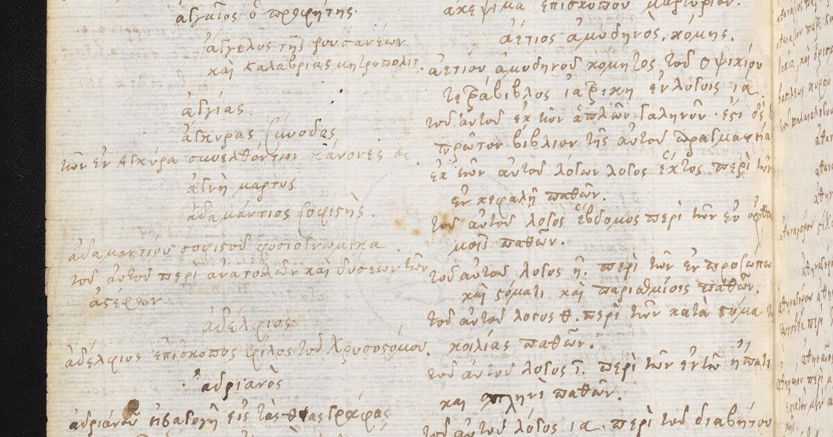 Western Medieval Manuscripts : Index of the Greek manuscripts in the ...