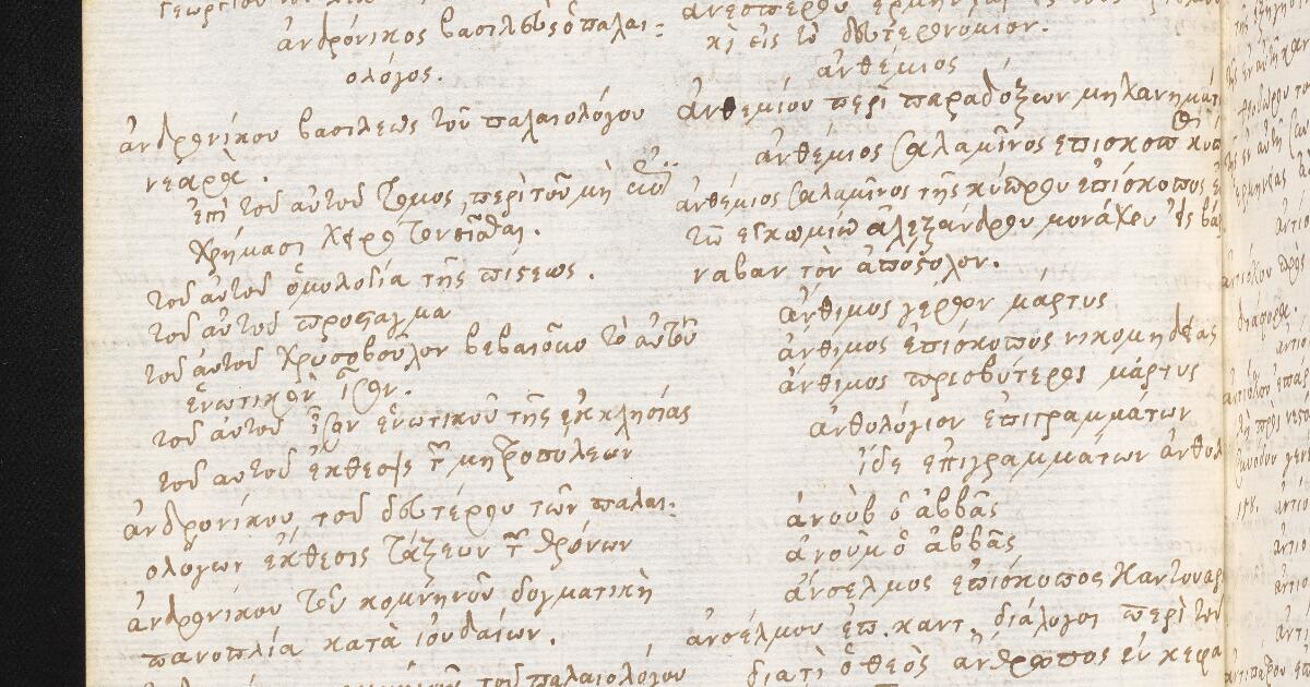 Western Medieval Manuscripts : Index of the Greek manuscripts in the ...