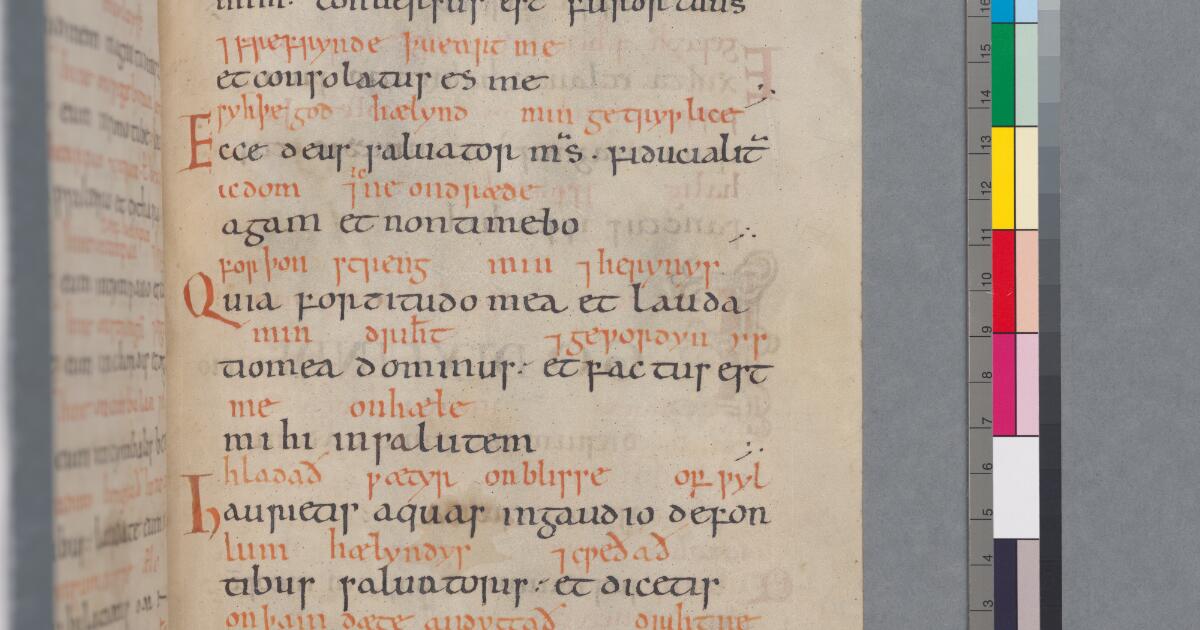 Western Medieval Manuscripts : Bilingual Psalter in Old English and Latin