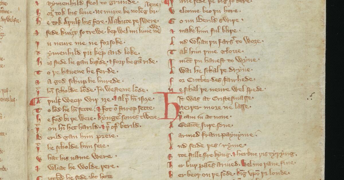 Western Medieval Manuscripts : The Geste of King Horn, with fragments ...