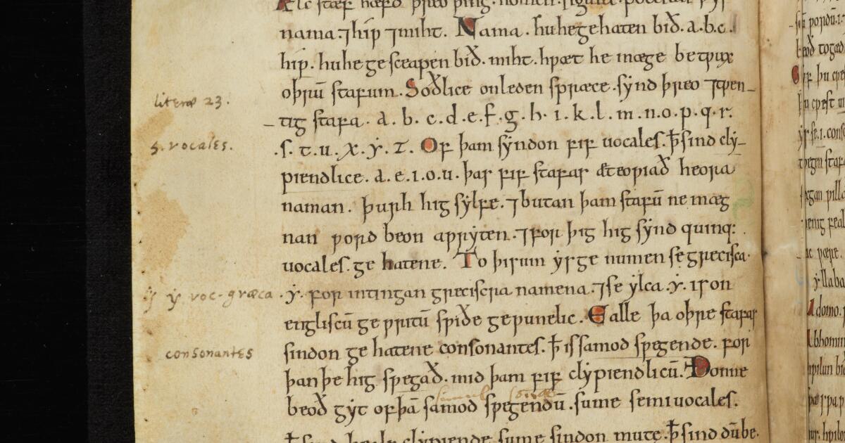 Western Medieval Manuscripts : Ælfric, Grammar and Glossary