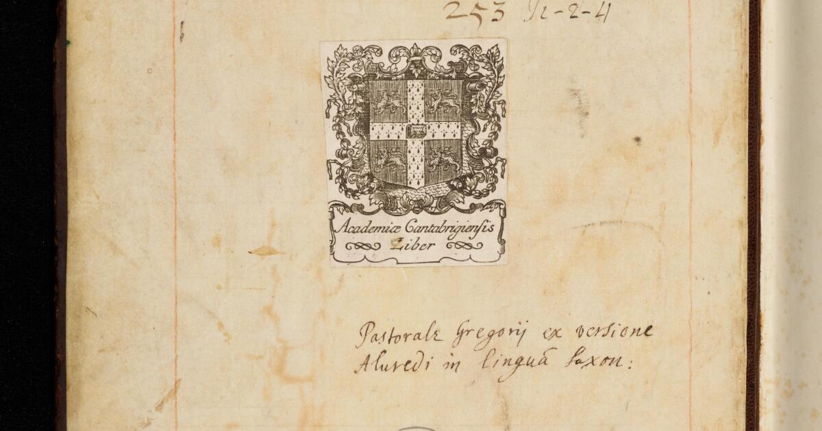 Christian Works : Alfred the Great's Old English translation of Gregory ...