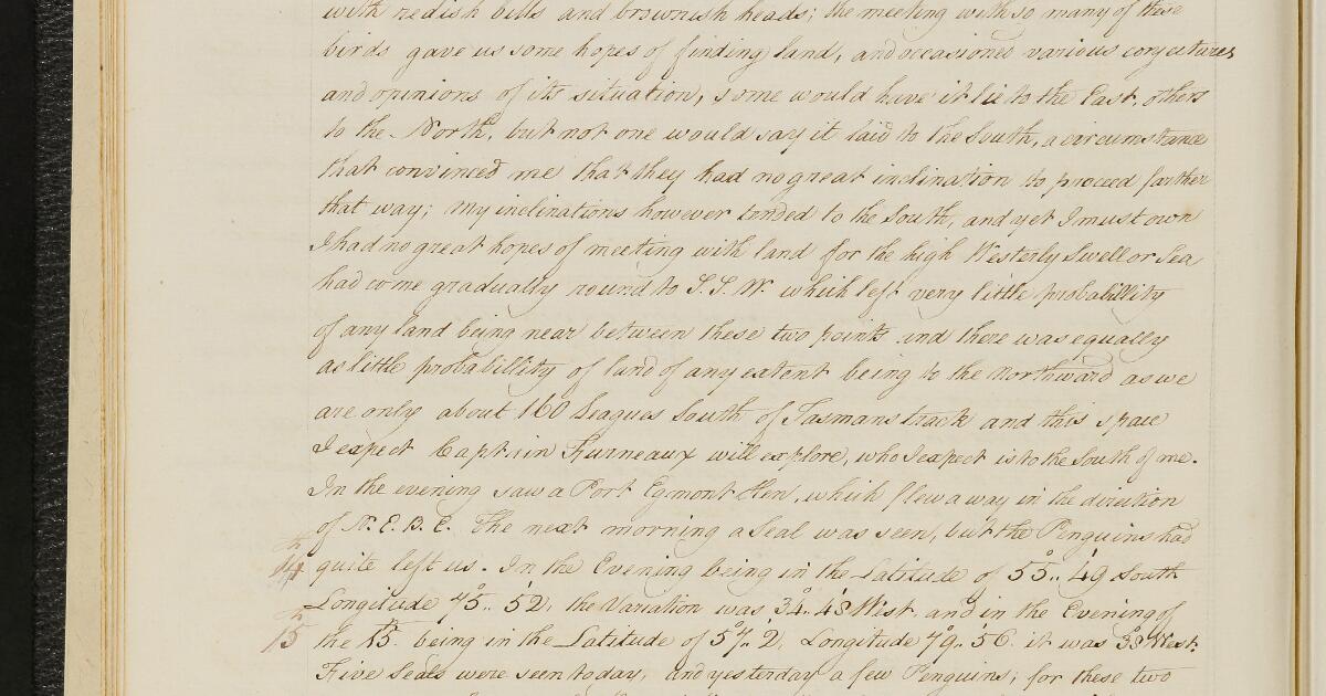 National Maritime Museum Manuscripts : Journal of Captain Cook's voyage ...