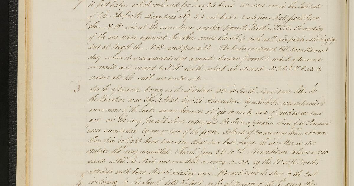 National Maritime Museum Manuscripts : Journal of Captain Cook's voyage ...