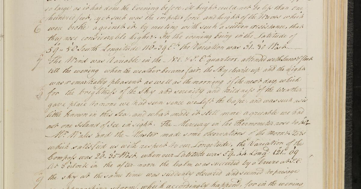 National Maritime Museum Manuscripts : Journal of Captain Cook's voyage ...