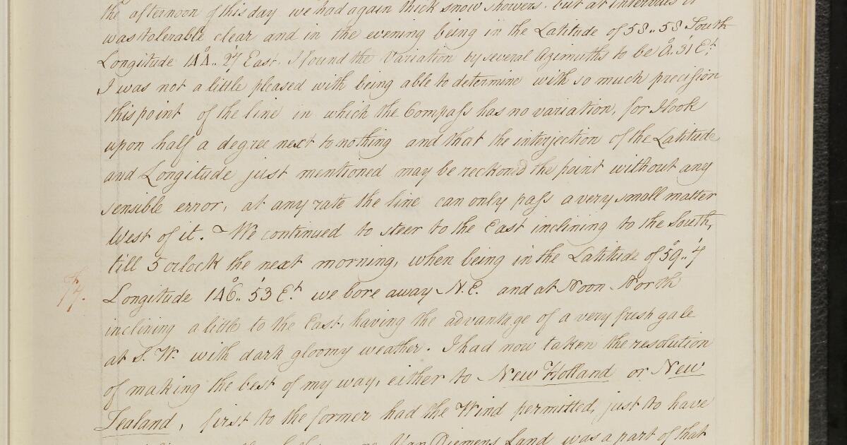 National Maritime Museum Manuscripts : Journal of Captain Cook's voyage ...