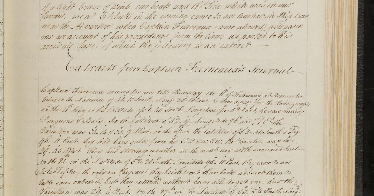 National Maritime Museum Manuscripts : Journal of Captain Cook's voyage ...