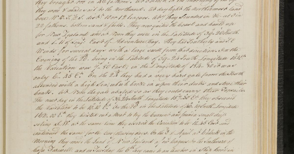 National Maritime Museum Manuscripts : Journal of Captain Cook's voyage ...