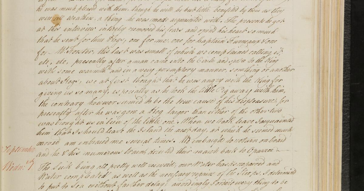 National Maritime Museum Manuscripts : Journal of Captain Cook's voyage ...