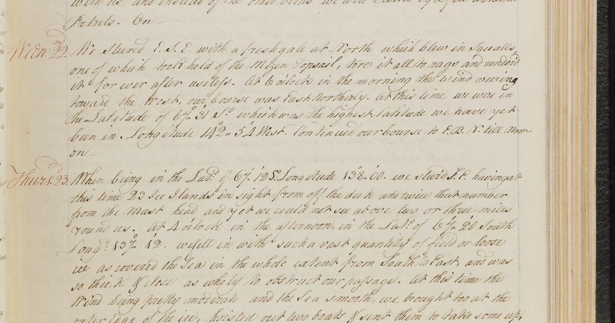 National Maritime Museum Manuscripts : Journal of Captain Cook's voyage ...