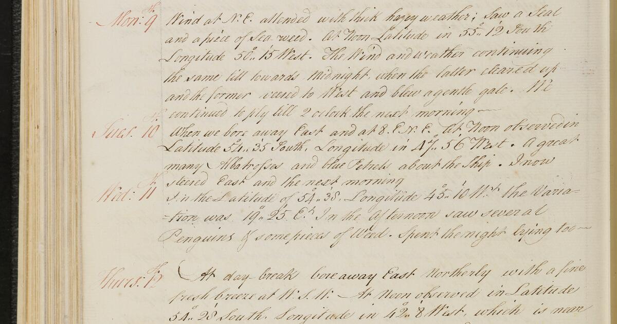 National Maritime Museum Manuscripts : Journal of Captain Cook's voyage ...