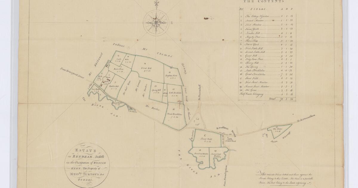 Maps : Estate in Rendham, Suffolk in the occupation of William Kent ...