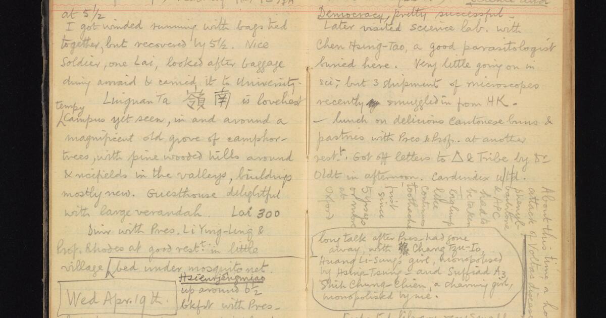 Joseph Needham : Joseph Needham's journal of his tour of South-East ...