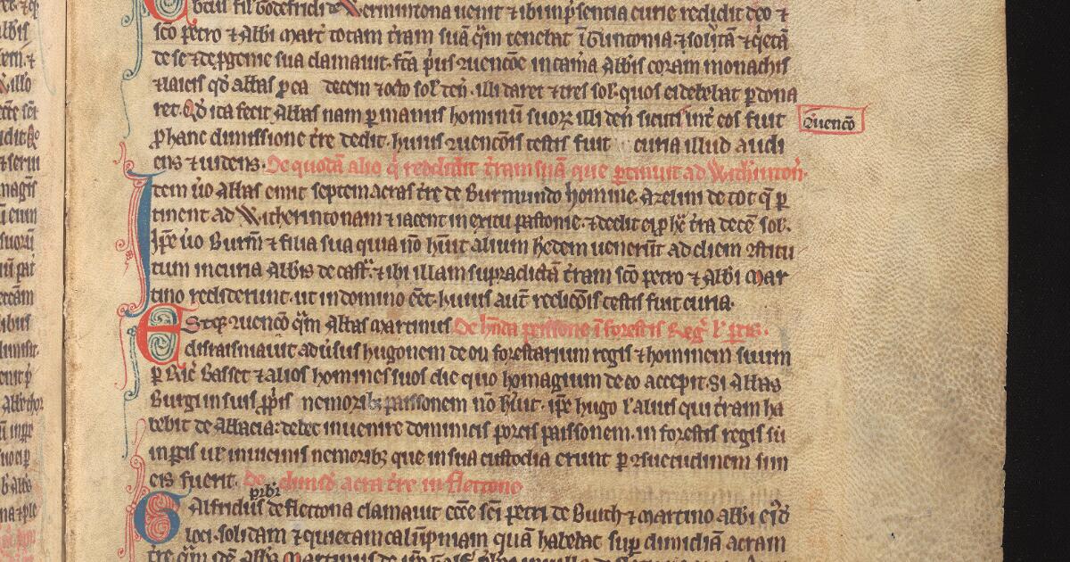 Western Medieval Manuscripts : Cartulary of Peterborough Abbey (The ...