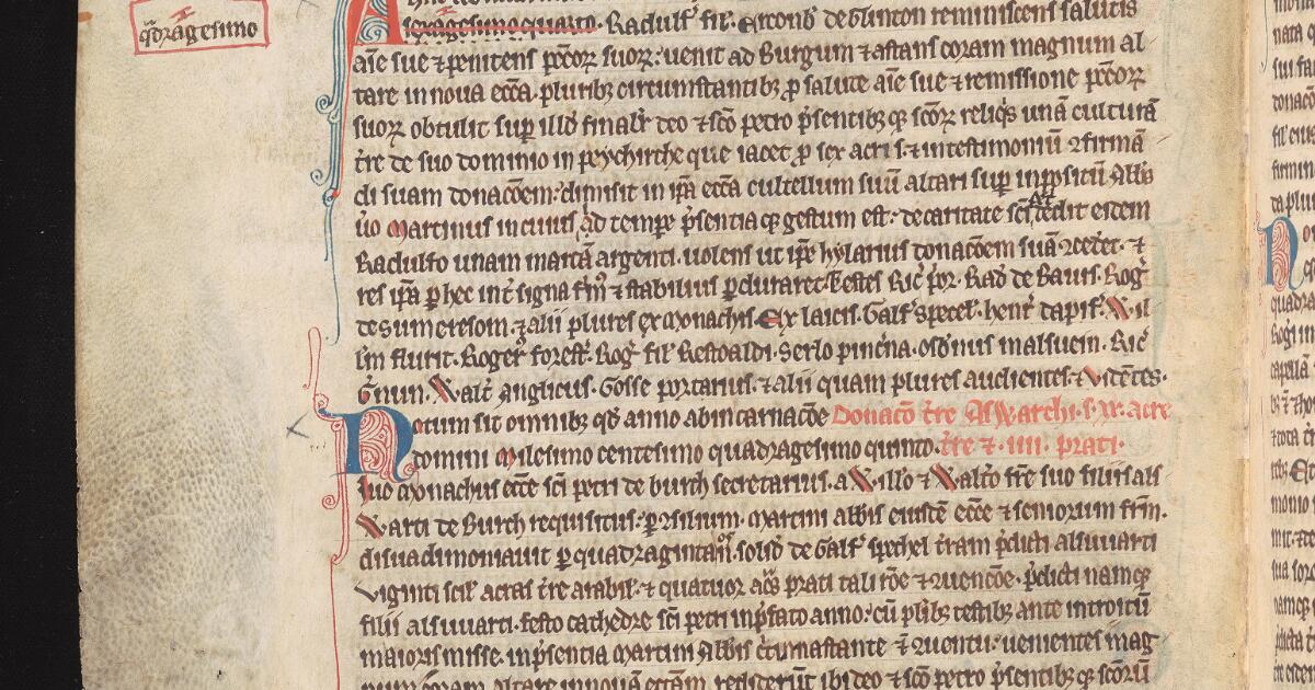 Western Medieval Manuscripts : Cartulary of Peterborough Abbey (The ...