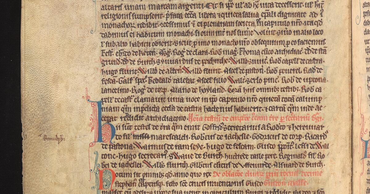 Western Medieval Manuscripts : Cartulary of Peterborough Abbey (The ...