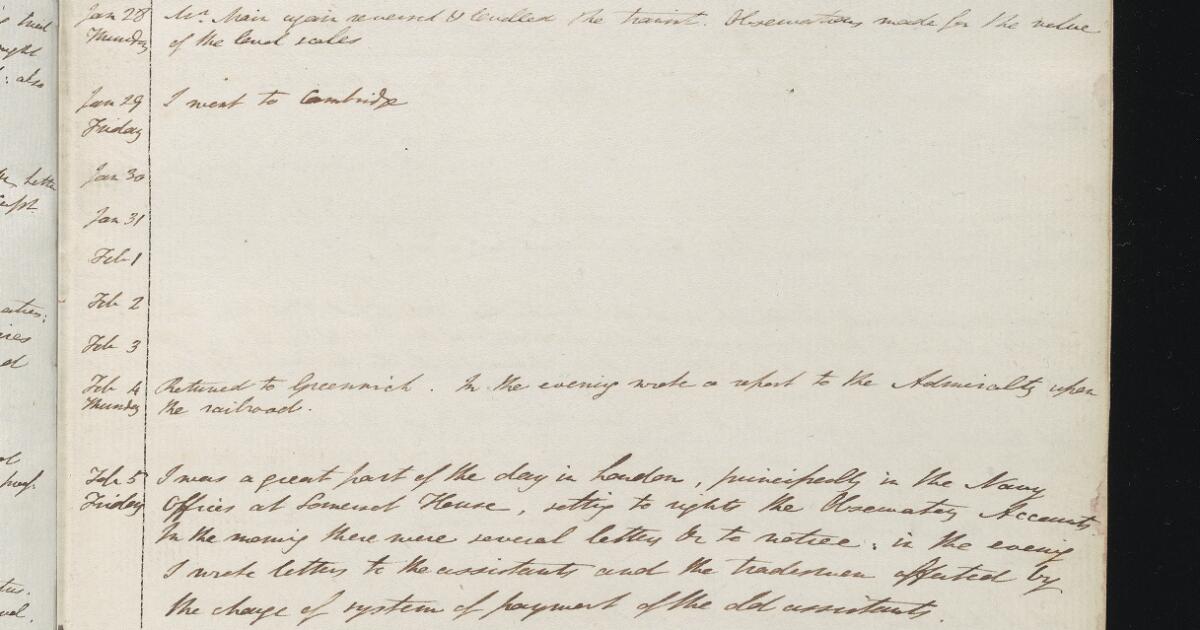 Papers of George Biddell Airy : Astronomer Royal's Journal, 1836 ...