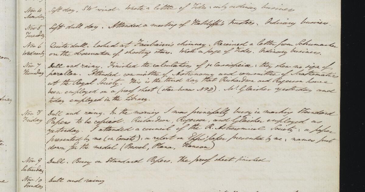 Papers of George Biddell Airy : Astronomer Royal's Journal, 1836 ...