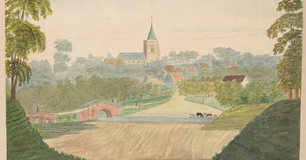 Relhan Collection : 43 Bourn. View of village, looking NE