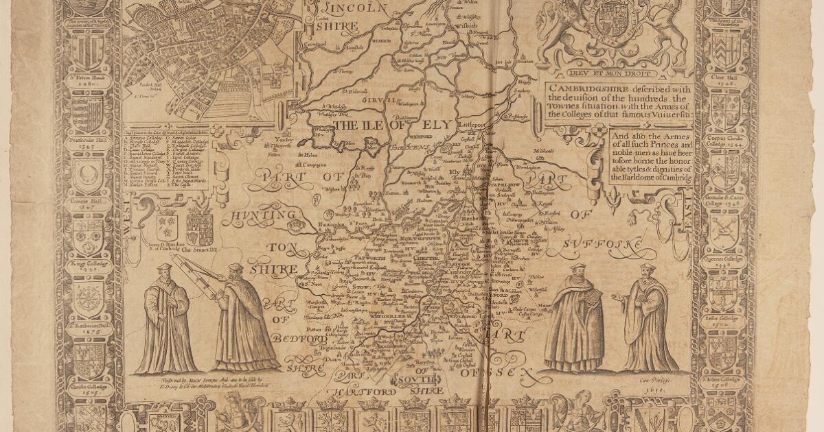 Relhan Collection : 134 John Speede’s Map of Cambridgeshire, 1610 (or 1604)