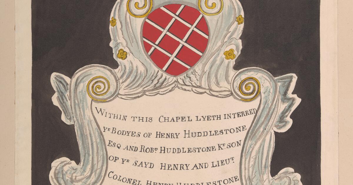 Relhan Collection : 285 Sawston church. Mural monument to Henry ...