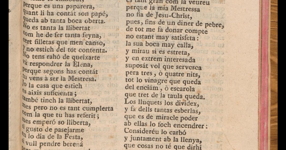 Spanish Chapbooks : Conversació en que sis criadas treyan a venal la ...