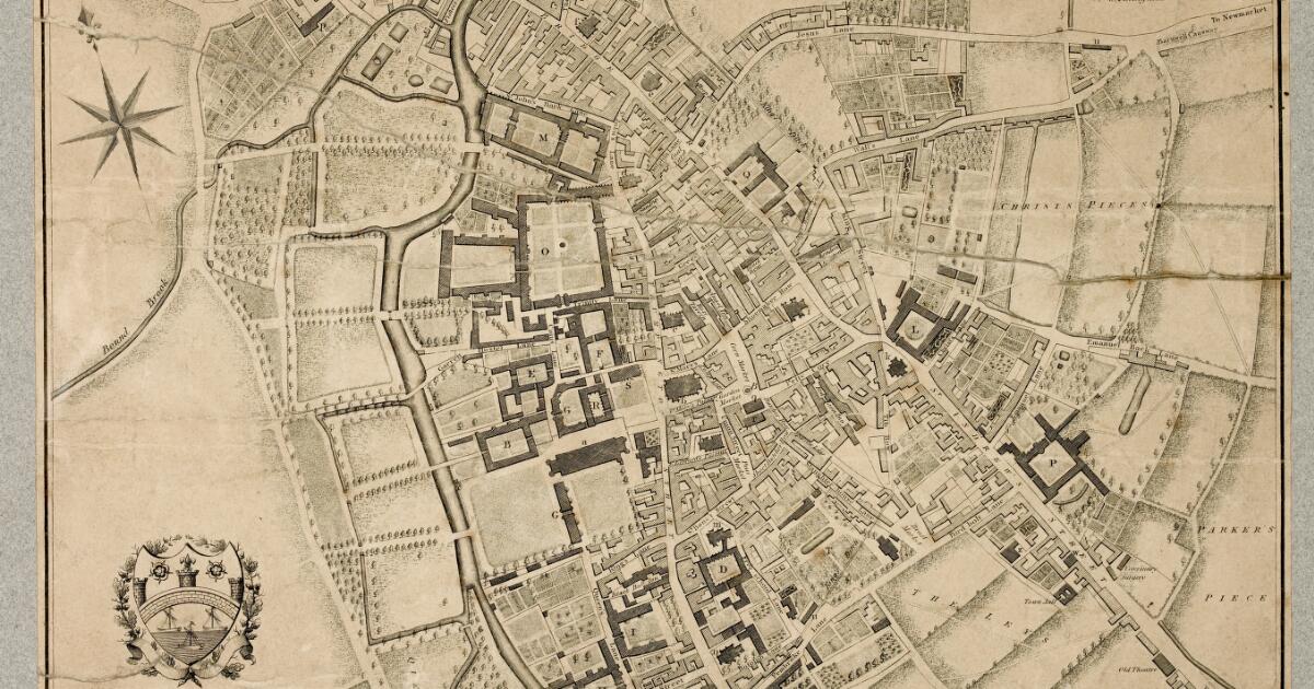 Maps : A new plan of the University and town of Cambridge to the ...